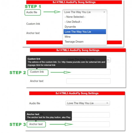 One item display for AudioFly